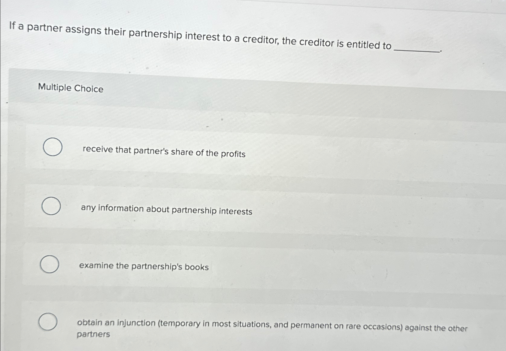 Solved If a partner assigns their partnership interest to a | Chegg.com