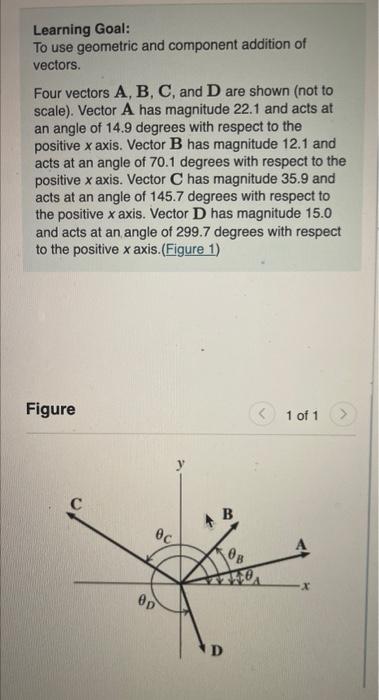 Solved Learning Goal: To use geometric and component | Chegg.com
