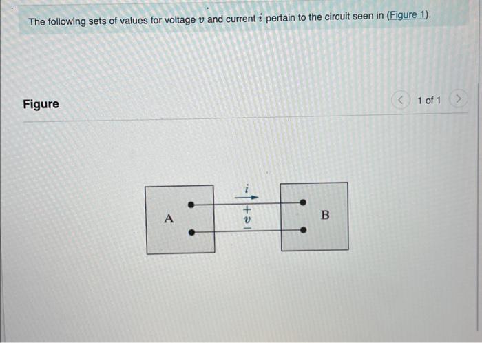 Solved The following sets of values for voltage v and | Chegg.com