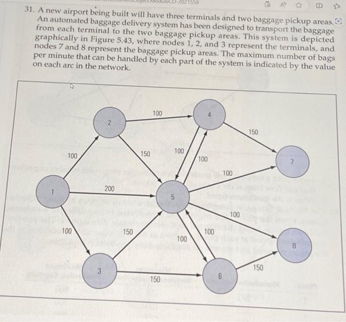 Solved 31. A new airport being built will have three | Chegg.com