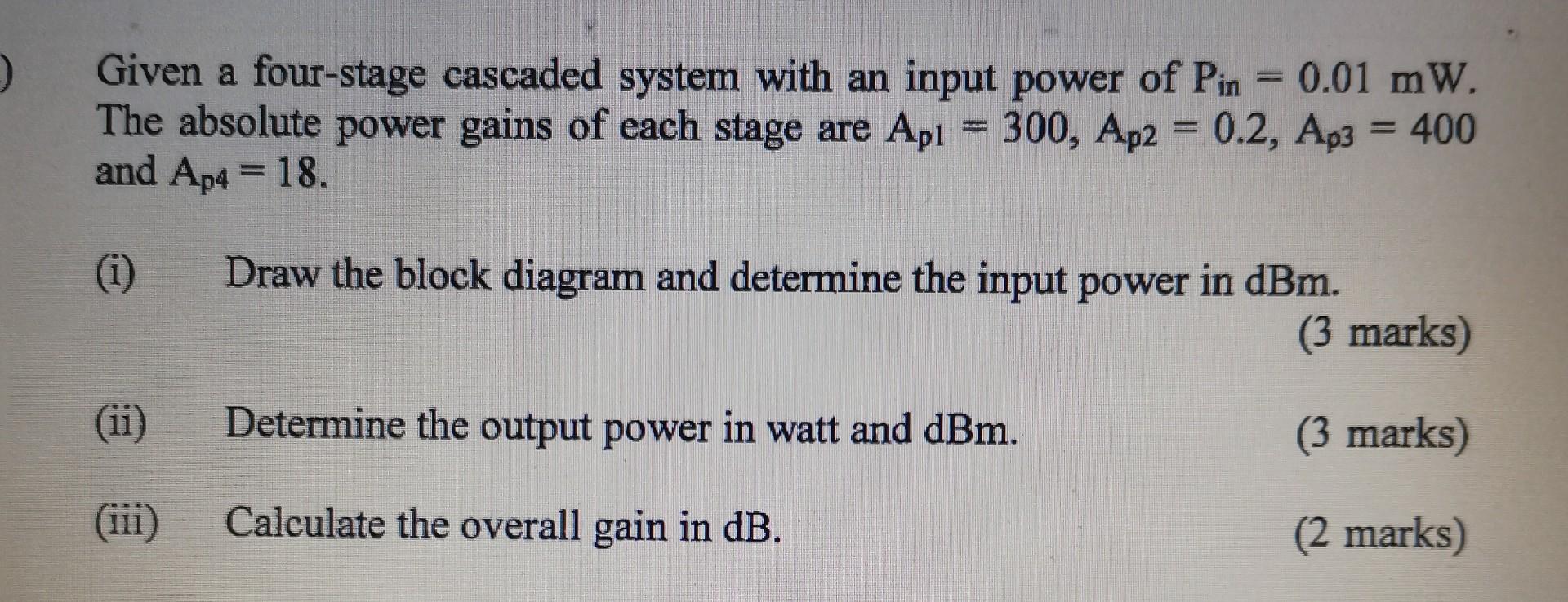 Solved Given a four-stage cascaded system with an input | Chegg.com
