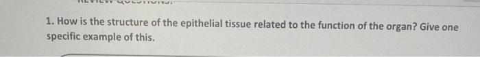 [Solved]: how is the structure of the epithelial tissue rela