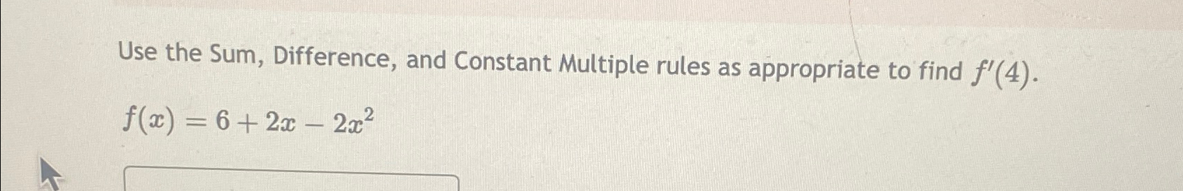 Solved Use the Sum, Difference, and Constant Multiple rules | Chegg.com