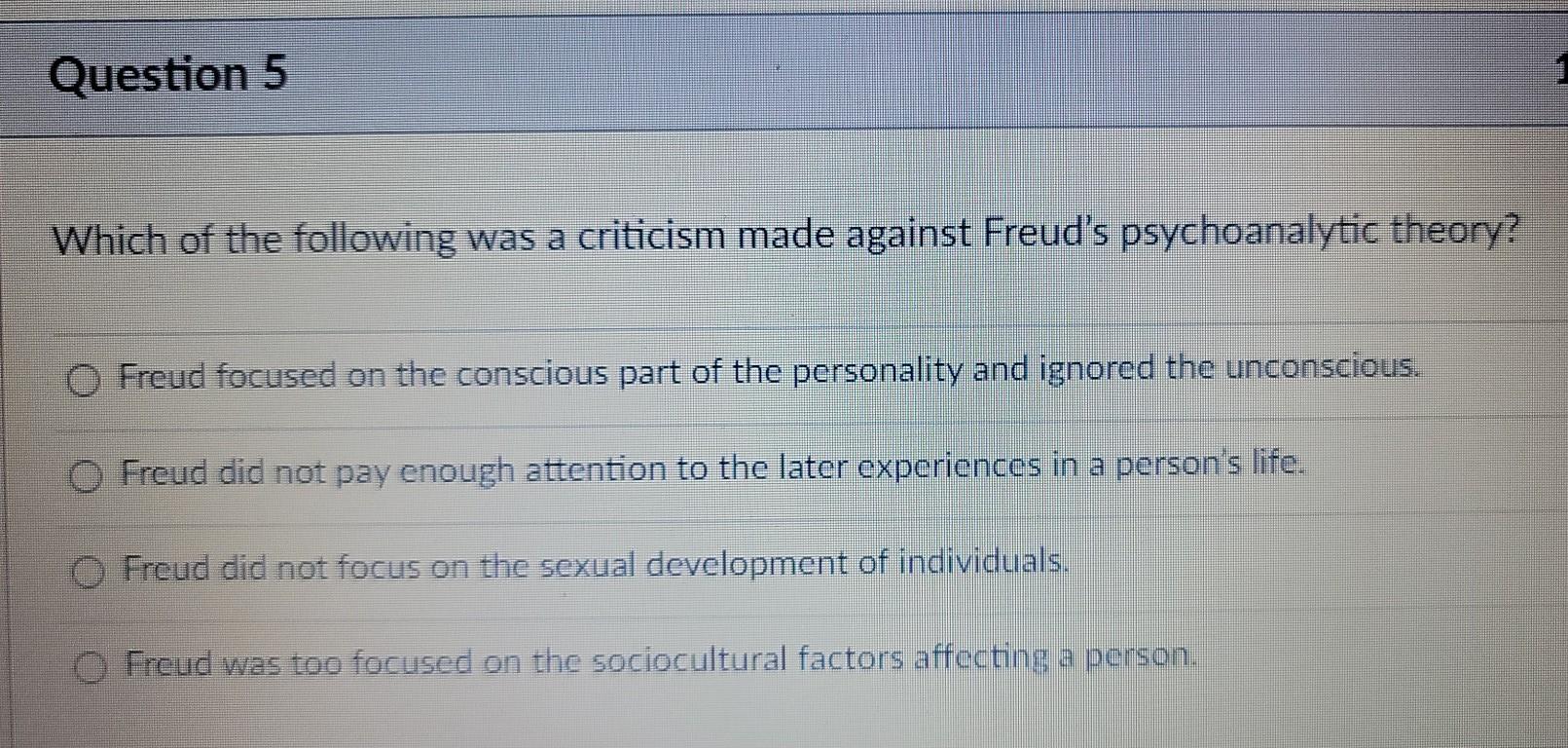 Solved Question 5 Which of the following was a criticism | Chegg.com