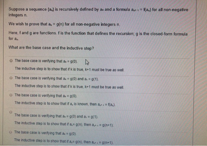 Solved Suppose a sequence {a} is recursively defined by a. | Chegg.com