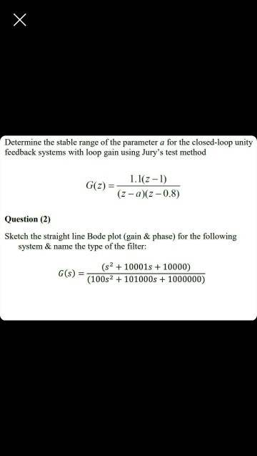X Determine the stable range of the parameter a for | Chegg.com