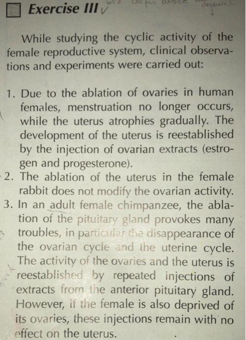 Solved Exercise III v While studying the cyclic activity of | Chegg.com