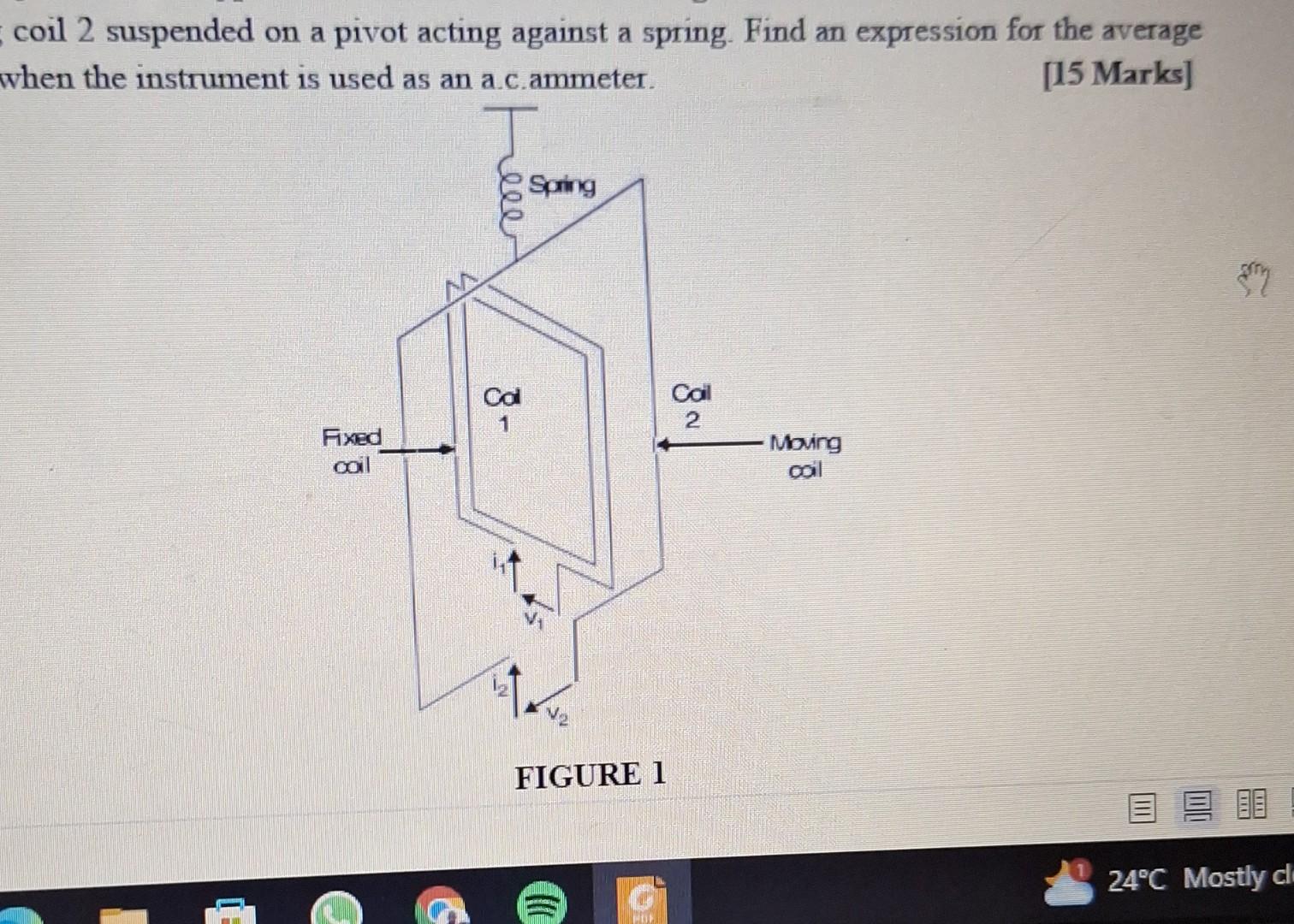 Solved 1. a) The dynamometer type of instrument illustrated | Chegg.com