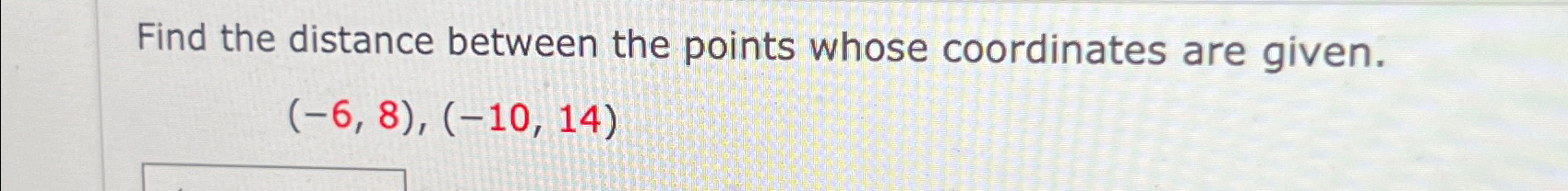 Solved Find the distance between the points whose | Chegg.com