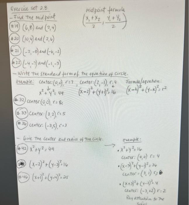 Solved Eyercise set 2.8 Midpoint formola Find the midpoint | Chegg.com