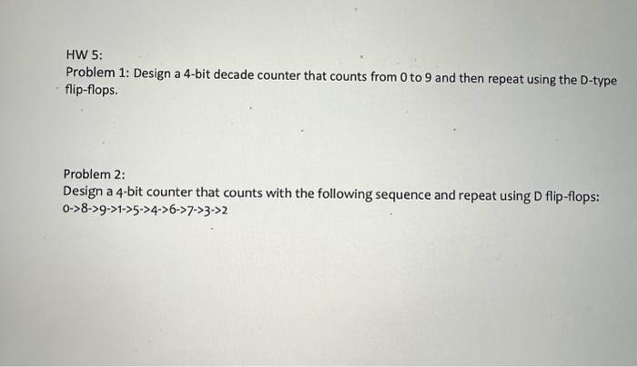 Solved HW 5: Problem 1: Design a 4-bit decade counter that | Chegg.com