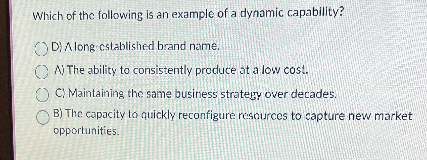 Solved Which of the following is an example of a dynamic | Chegg.com