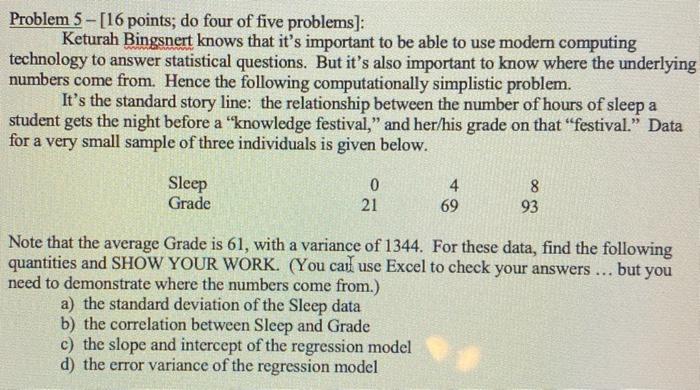 Solved Problem 5 - [16 points; do four of five problems]: | Chegg.com