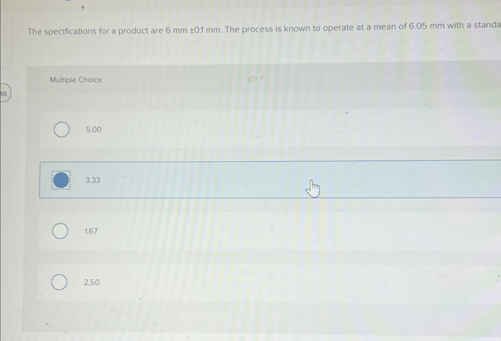 Solved The specifications for a product are 6mm+-0.1mm. ﻿The | Chegg.com