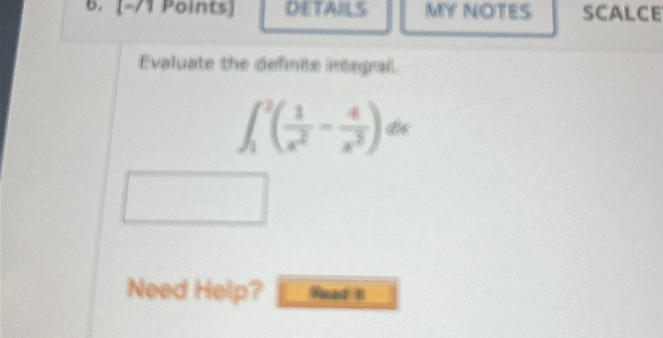 Solved [-11 ﻿Points]DETAILSSCALCEEvaluate the definte | Chegg.com