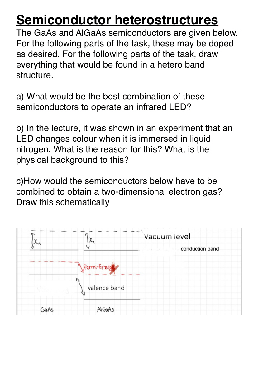 Solved Semiconductor heterostructuresThe GaAs and AIGaAs | Chegg.com