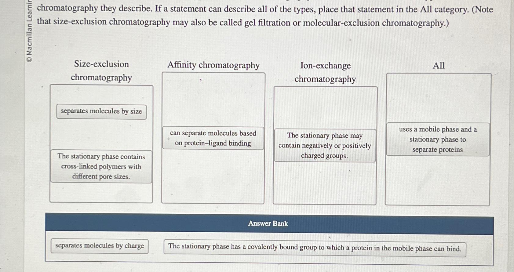 Solved chromatography they describe. If a statement can | Chegg.com