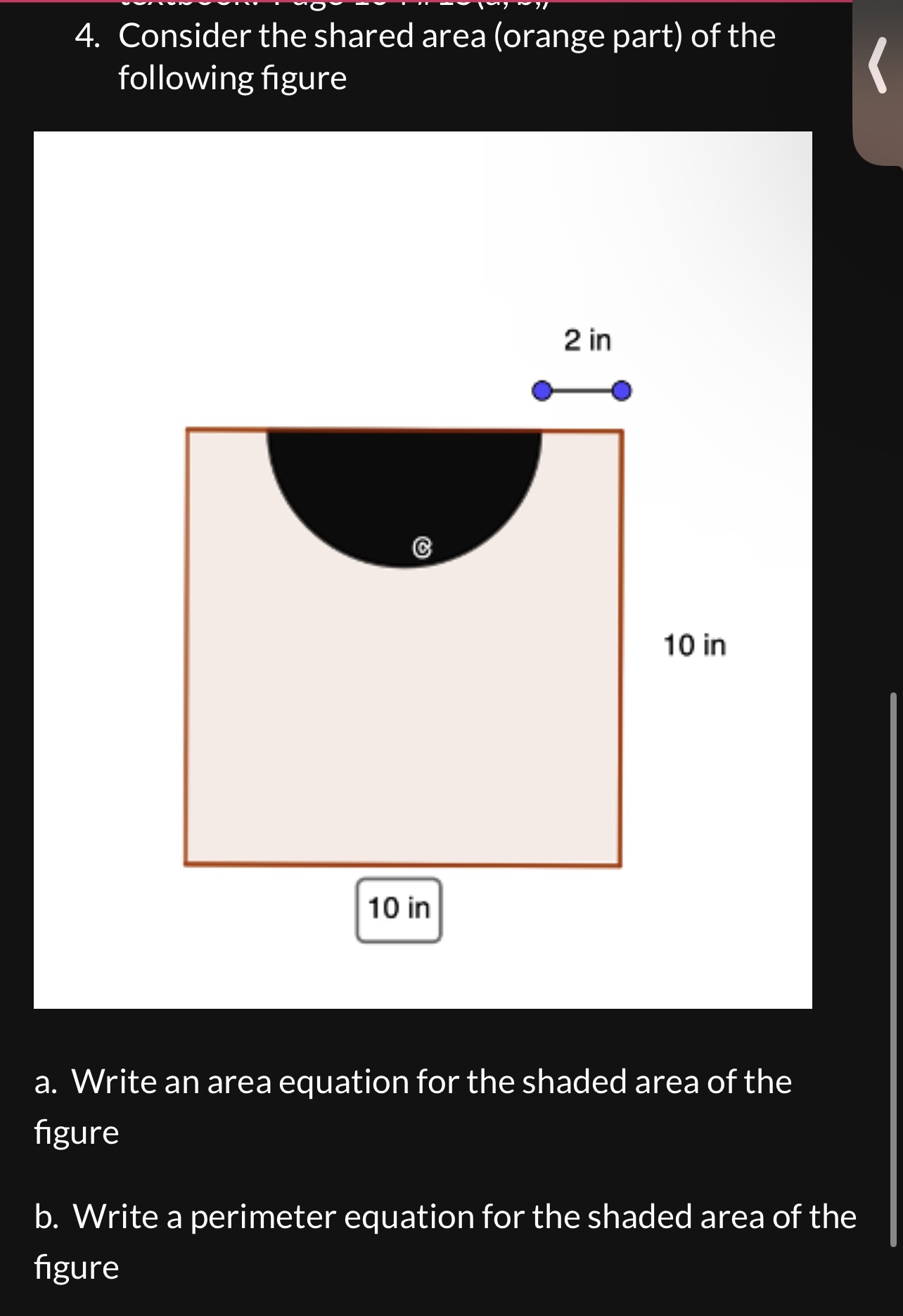 Consider the shared area (orange part) ﻿of the | Chegg.com