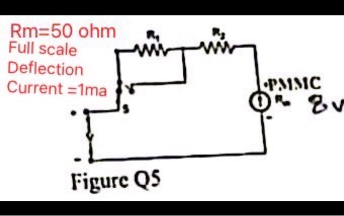 Solved Figure Q5Q5 For the multi-range voltmeter of Figure | Chegg.com