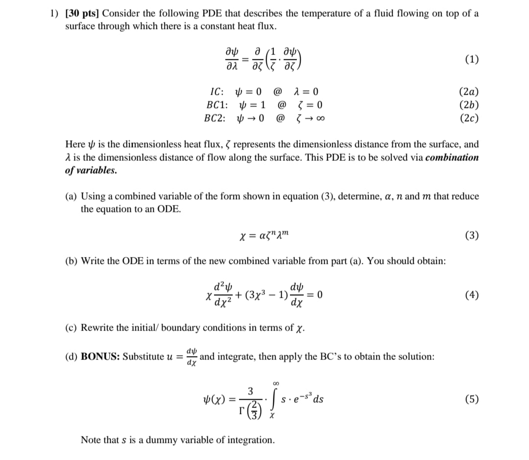 Solved 30pts ﻿Consider the following PDE that describes the | Chegg.com