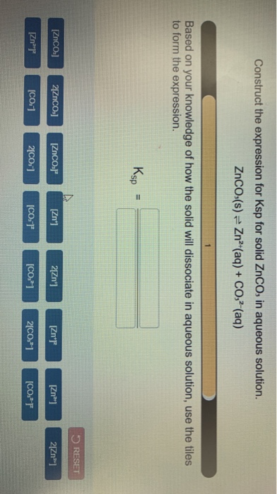 Solved Construct the expression for Ksp for solid ZnCo, in | Chegg.com