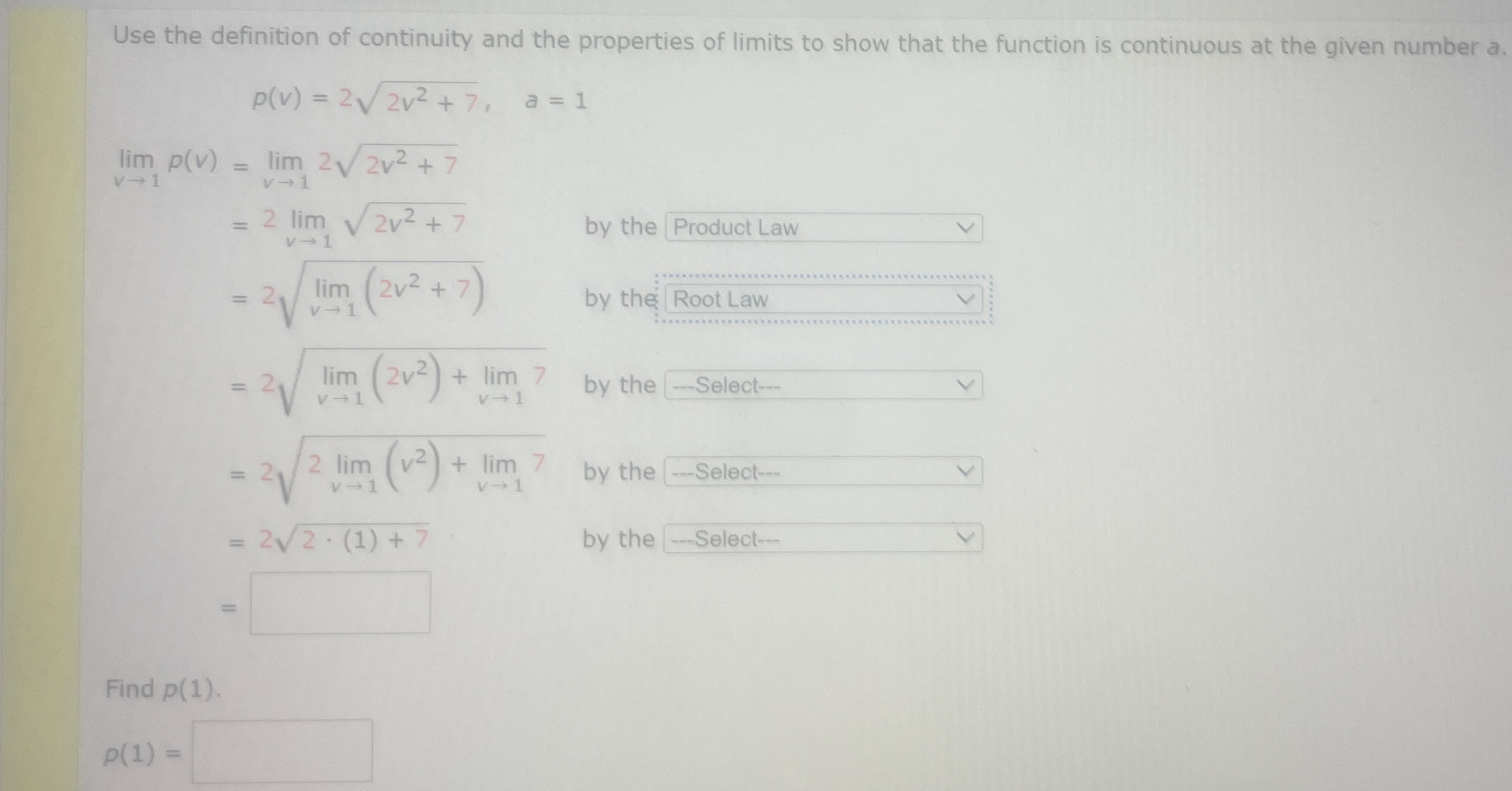 Solved Use the definition of continuity and the properties | Chegg.com