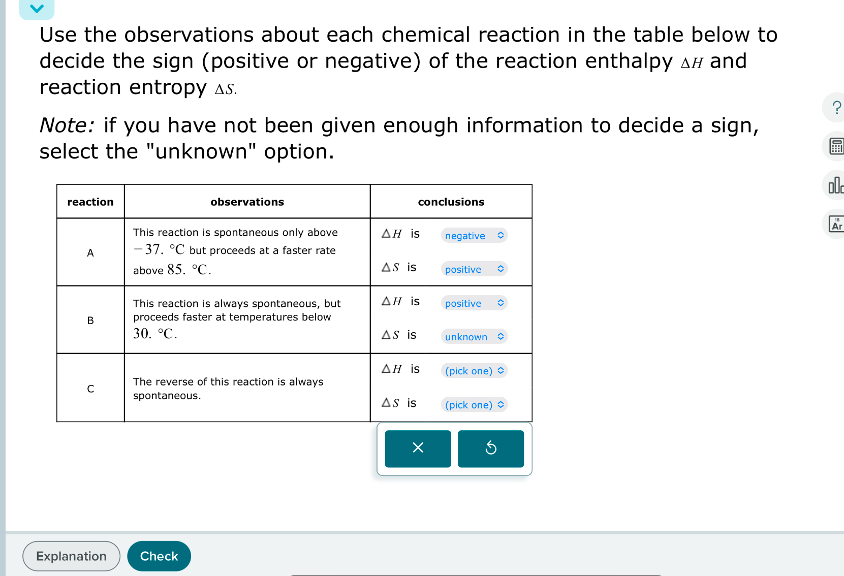 Solved by an EXPERT Use the observations about each chemical reaction ...