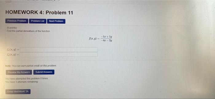 Solved Homework 4 Problem 11 Previous Problem Problem List 2383
