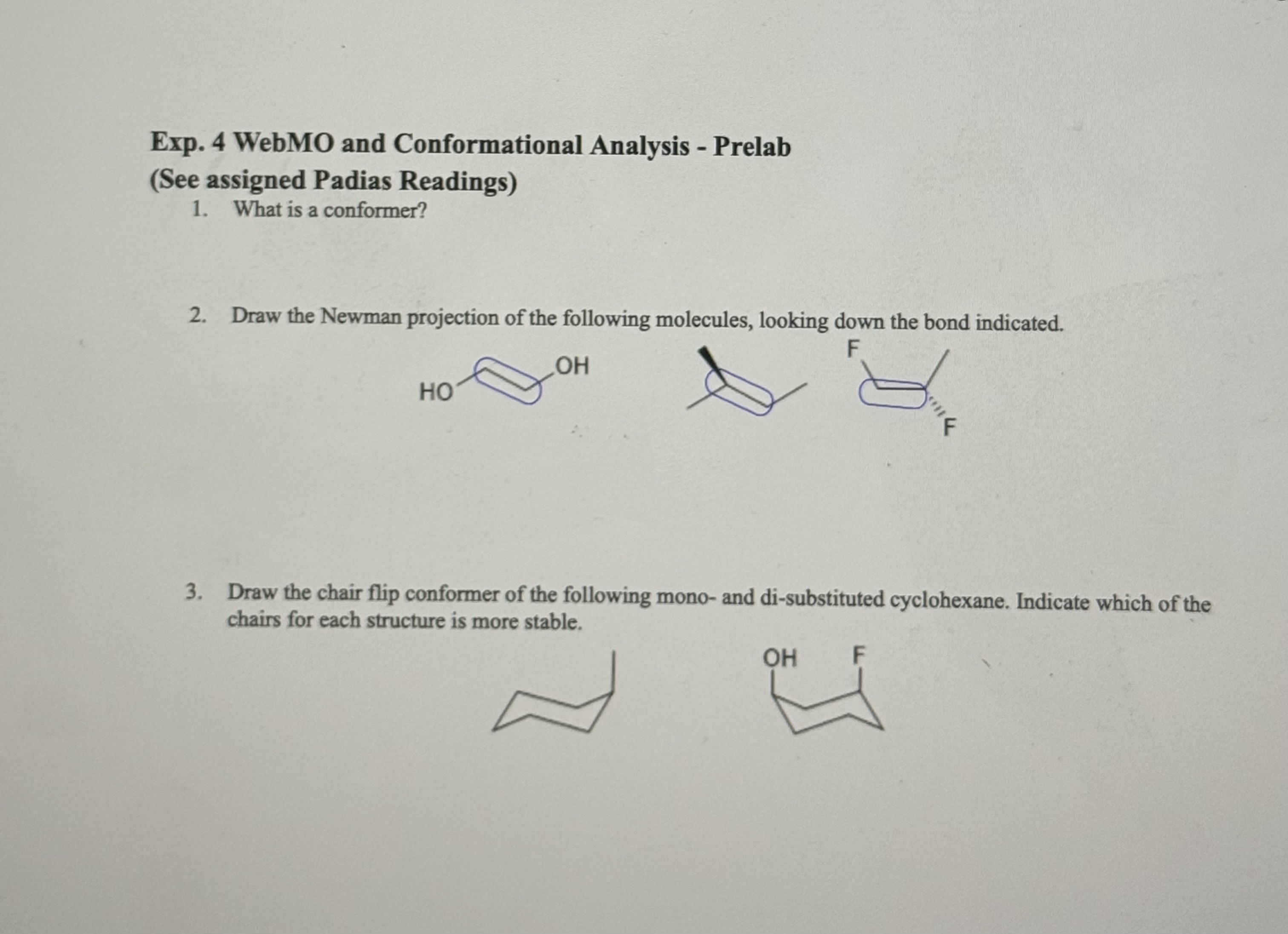 Solved Exp. 4 ﻿WebMO and Conformational Analysis - | Chegg.com