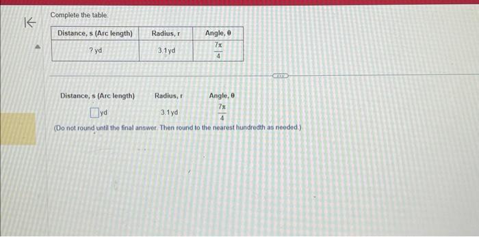 Solved Complete the table. \begin{tabular}{ccc} Distance, s | Chegg.com