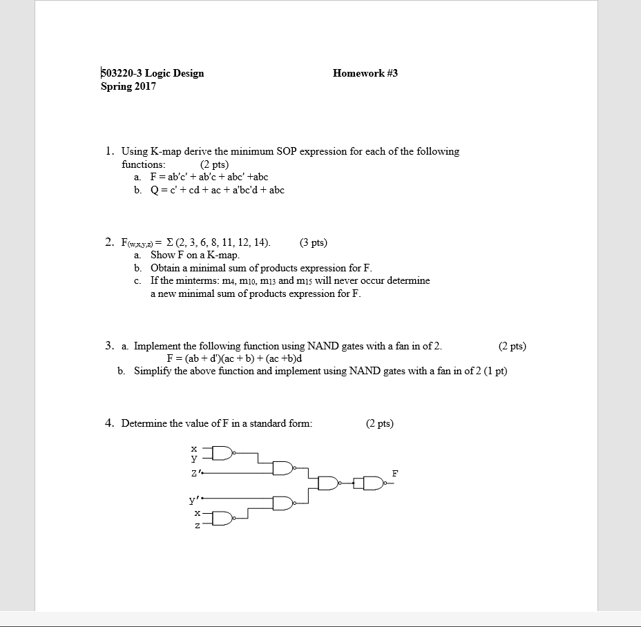 Solved Using K-map derive the minimum SOP expression for | Chegg.com