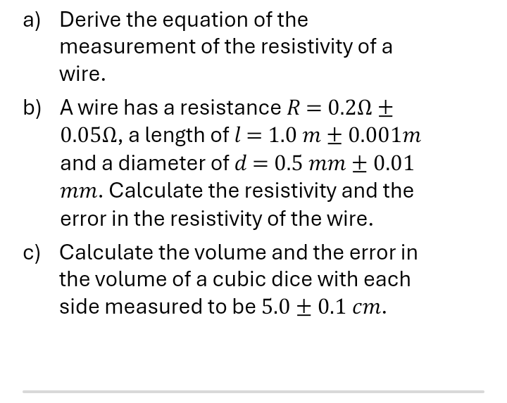 Solved Question 2a) ﻿Derive the equation of the measurement | Chegg.com