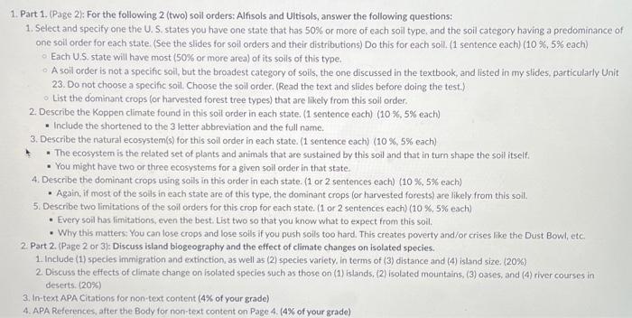 Solved 1. Part 1. (Page 2); For the following 2 (two) soll | Chegg.com