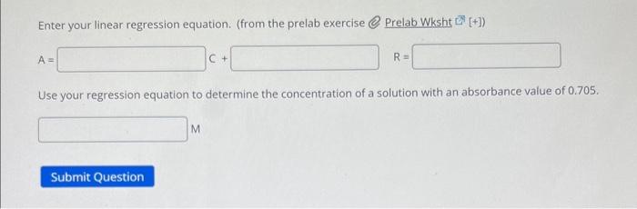 Solved Enter your linear regression equation. (from the | Chegg.com