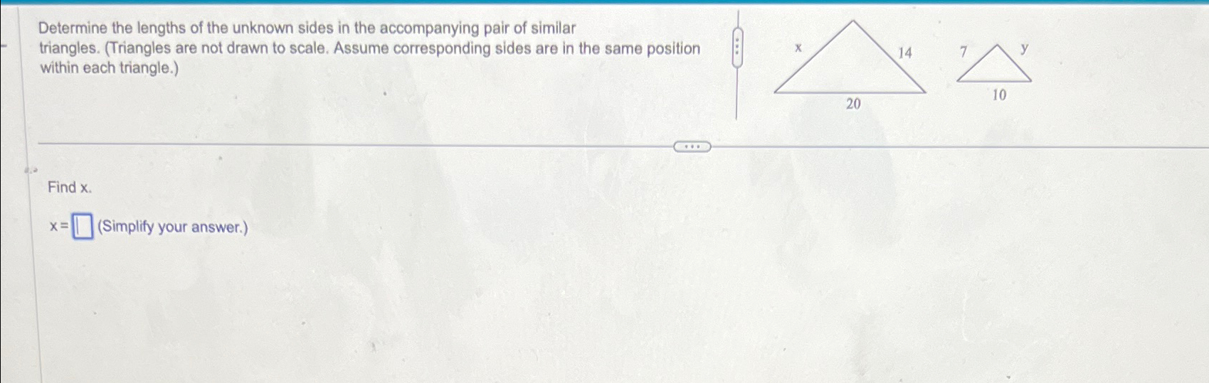 Solved Determine the lengths of the unknown sides in the | Chegg.com