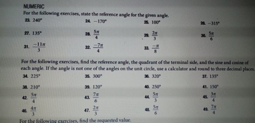 Solved 27. 135° 28. 2x 29 30 31. -11 3 32-7 33 For the | Chegg.com