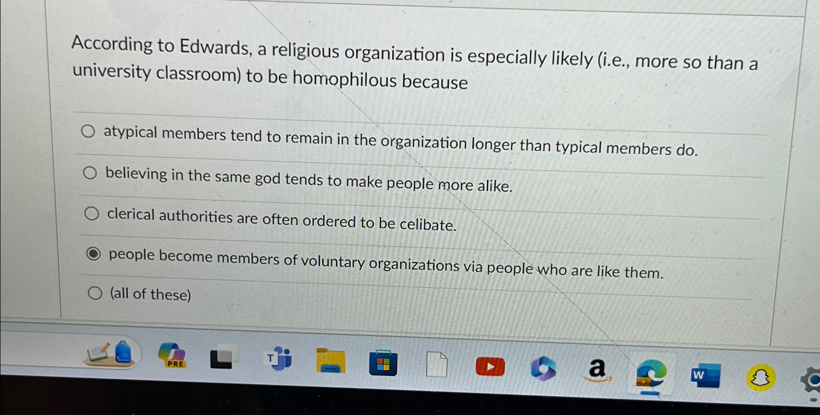 Solved According to Edwards, a religious organization is | Chegg.com