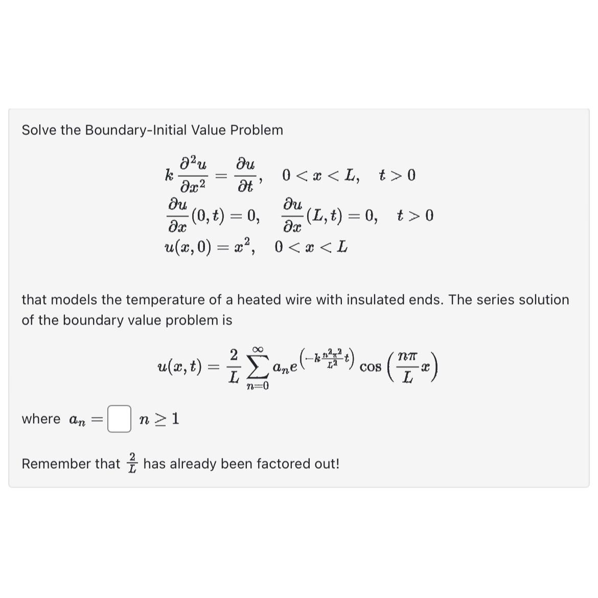Solved Solve the Boundary-Initial Value | Chegg.com
