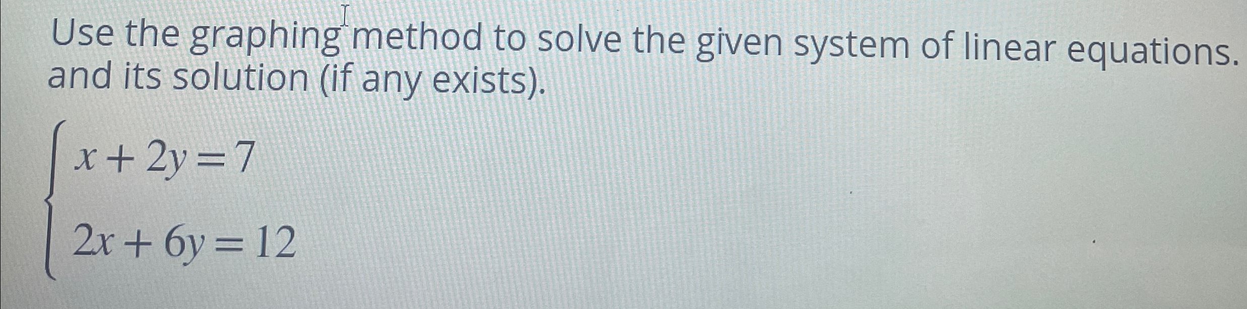 Solved Use the graphing method to solve the given system of | Chegg.com