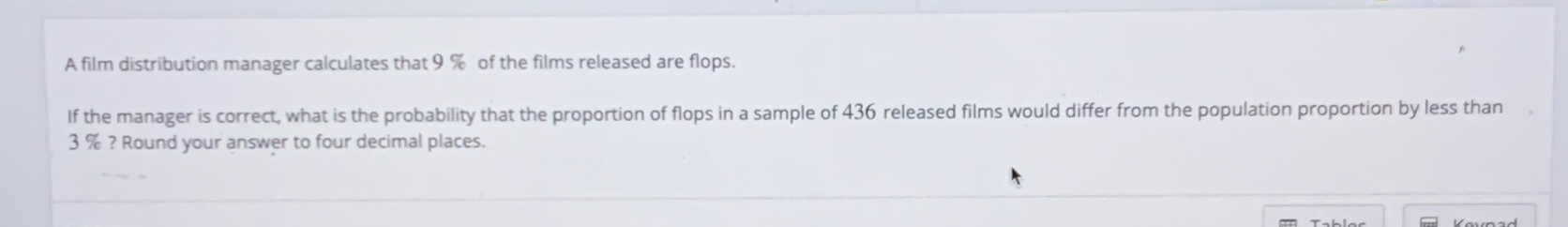 Solved A film distribution manager calculates that 9% ﻿of | Chegg.com