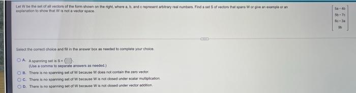 Solved We meet or wtors of the form shown on the right where | Chegg.com