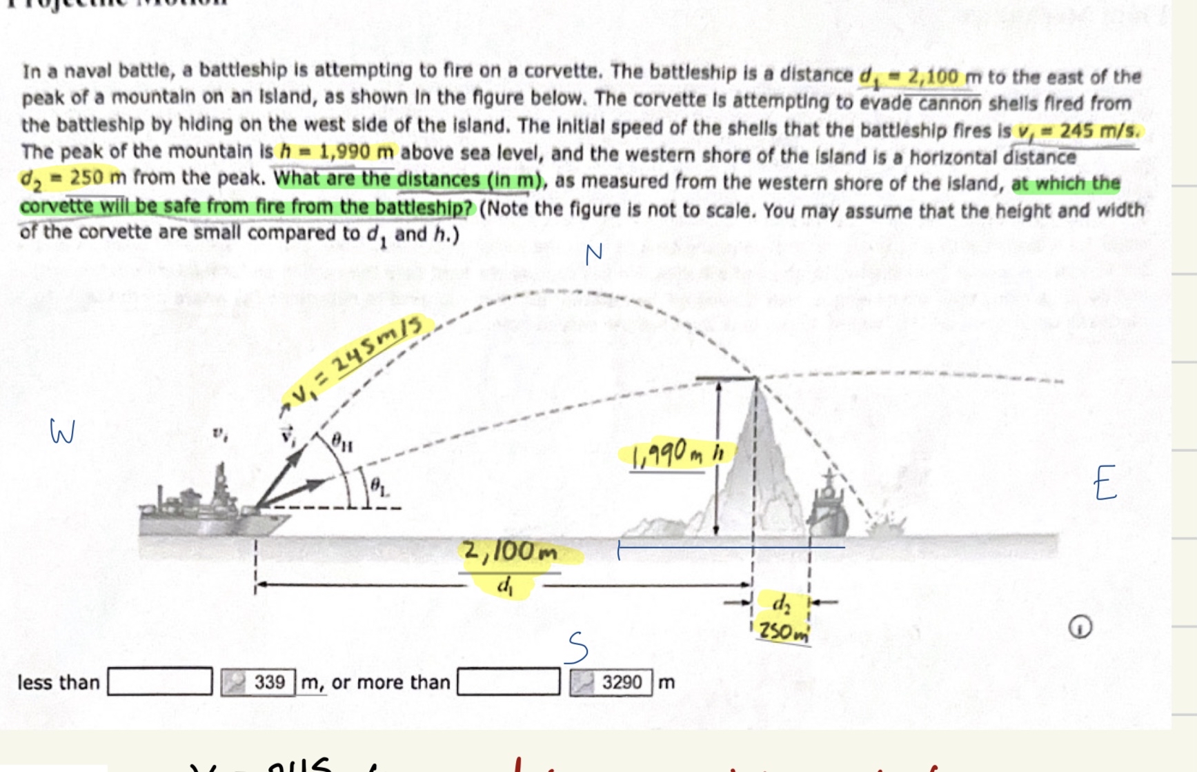 Solved Please explain this projectile motion problem step by | Chegg.com