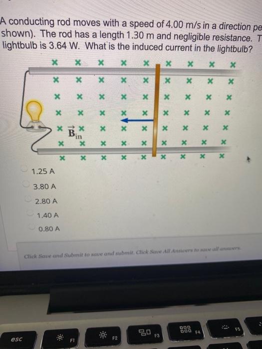 Solved A conducting rod moves with a speed of 4.00 m/s in a | Chegg.com
