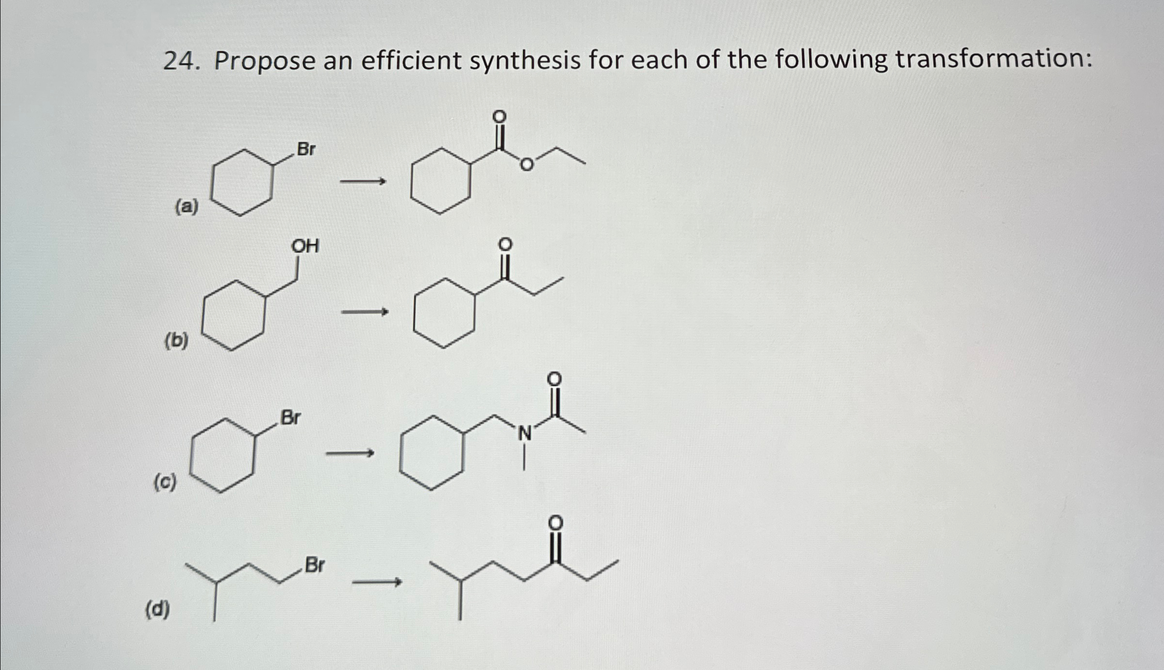 Solved Propose an efficient synthesis for each of the | Chegg.com