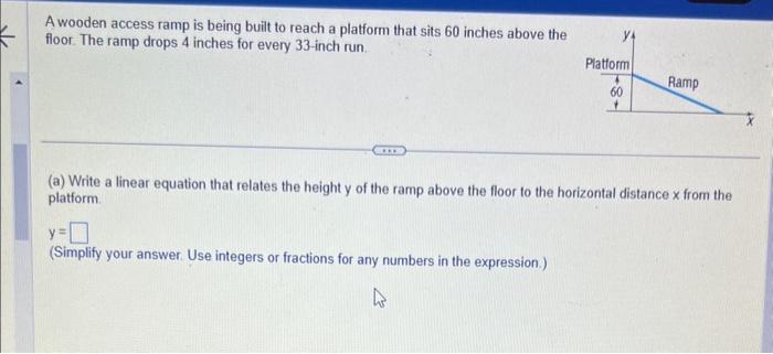Solved A wooden access ramp is being built to reach a | Chegg.com