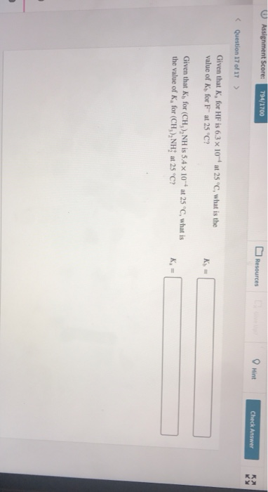 Solved Assignment Score: 794/1700 Resources Hint Check | Chegg.com