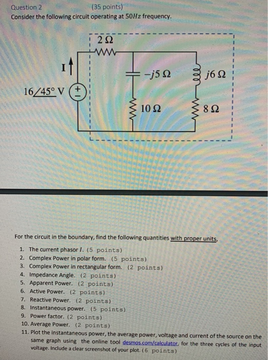 Solved Question 2 (35 points) Consider the following circuit | Chegg.com Solved Question 2 (35 points) Consider the following circuit | Chegg.com