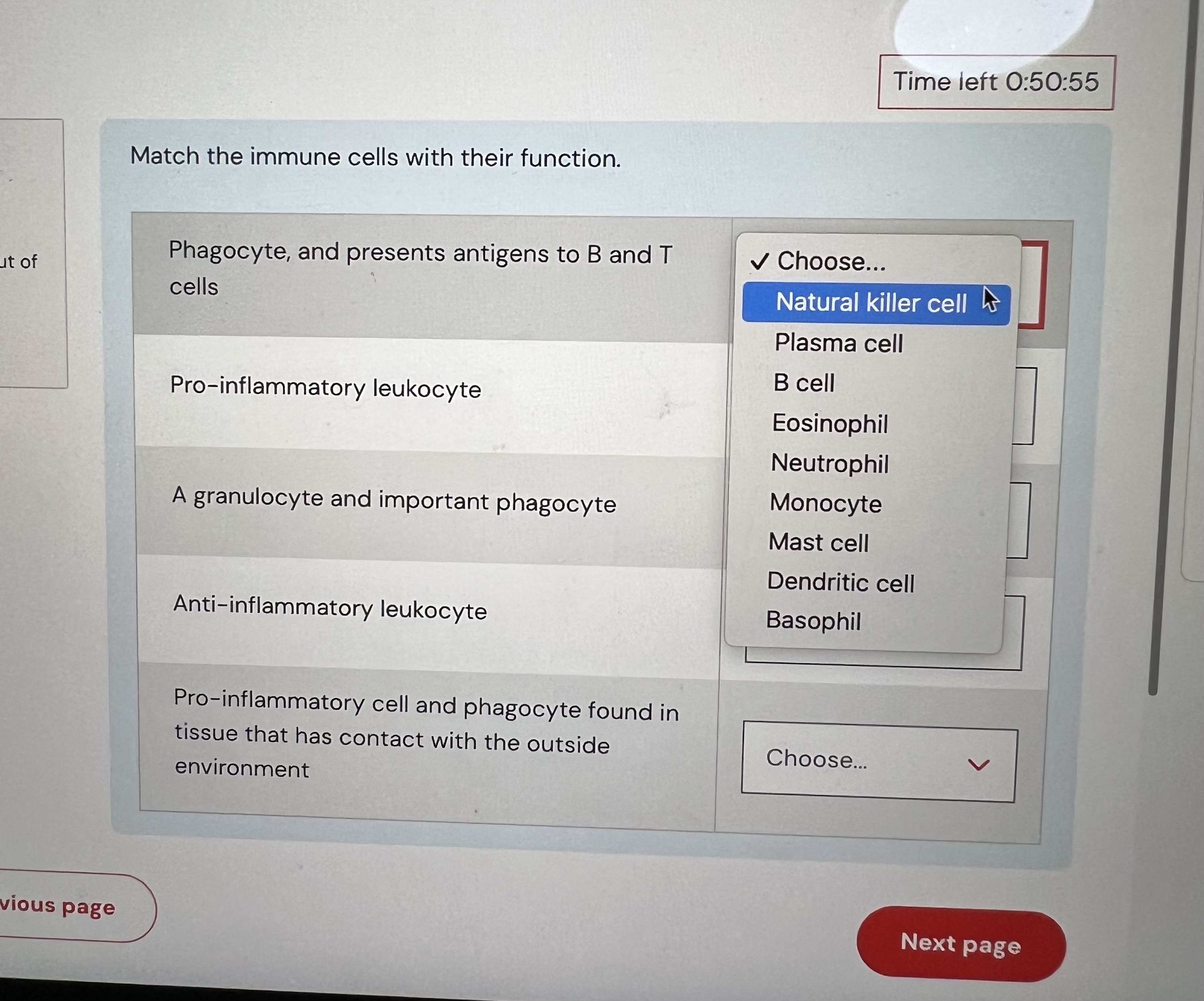 Solved Match the immune cells with their function.Phagocyte, | Chegg.com