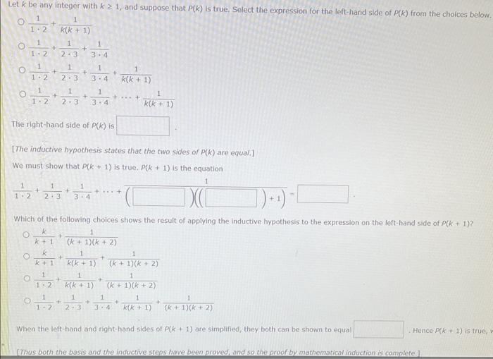 Solved Let k be any integer with k≥1, and suppose that P(k) | Chegg.com