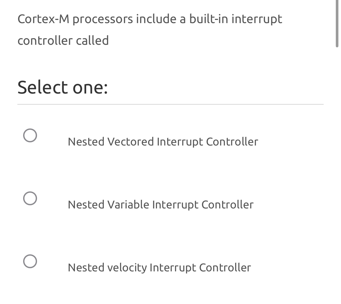 Solved Cortex M Processors Include A Built In Interrupt